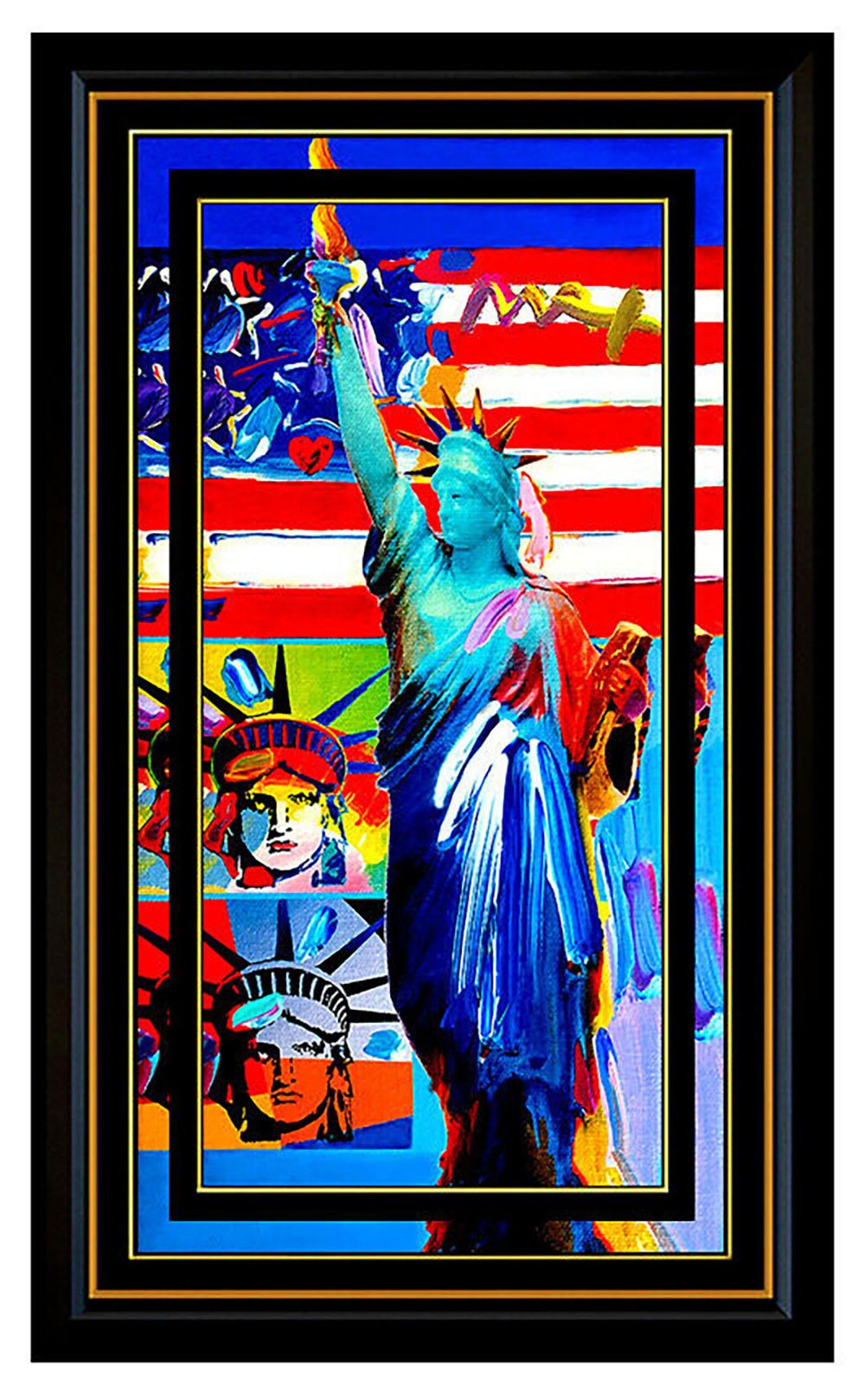 Peter Max - PETER MAX Original signed PAINTING on CANVAS Full LIBERTY ...