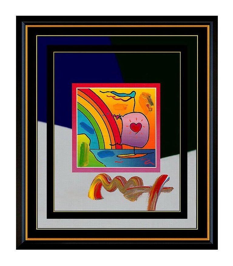 Peter Max - PETER MAX Original Signed PAINTING SAILBOAT with HEART Pop ...