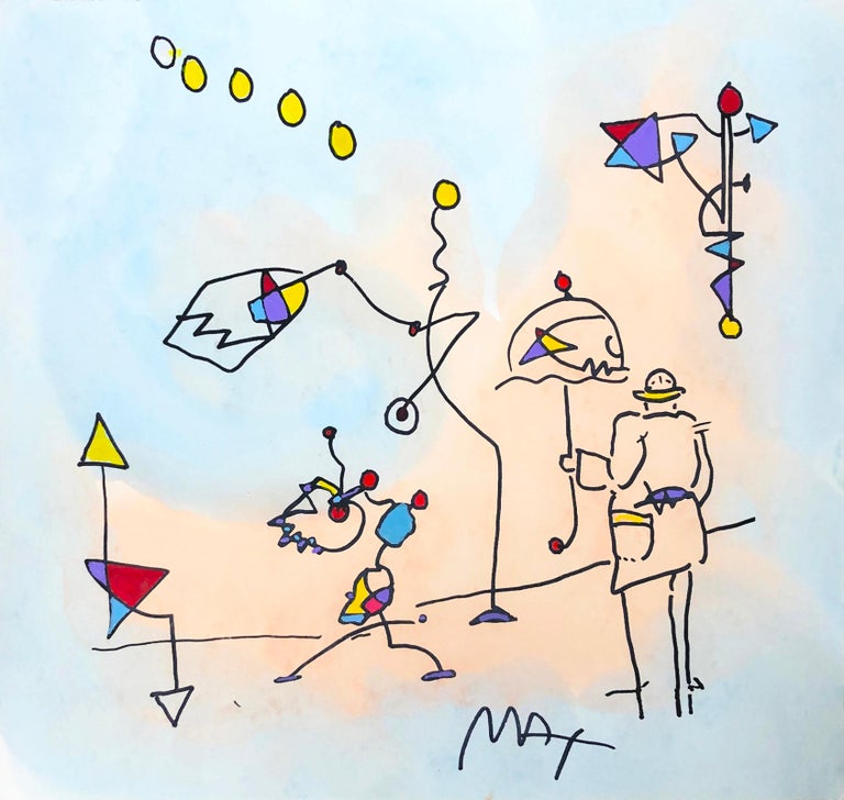 Peter Max - UMBRELLA MAN (SUNRISE) For Sale at 1stDibs