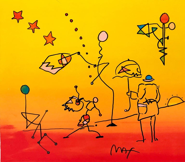 Peter Max - UMBRELLA MAN (SUNSET) at 1stDibs