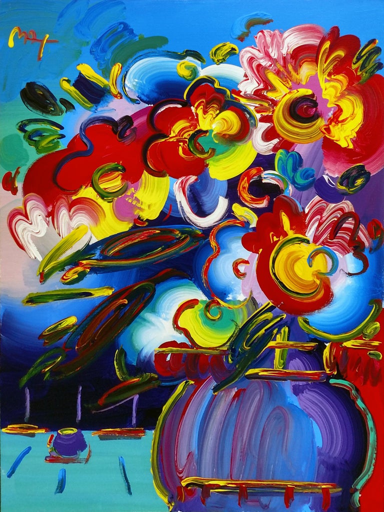 Peter Max - VASE OF FLOWERS SERIES 17 VER. IV #1 at 1stDibs