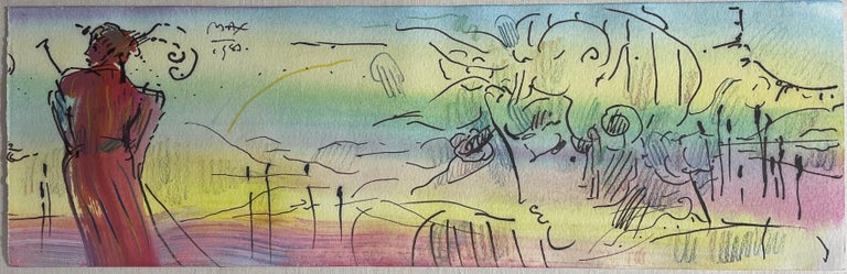 Peter Max - watercolor For Sale at 1stDibs