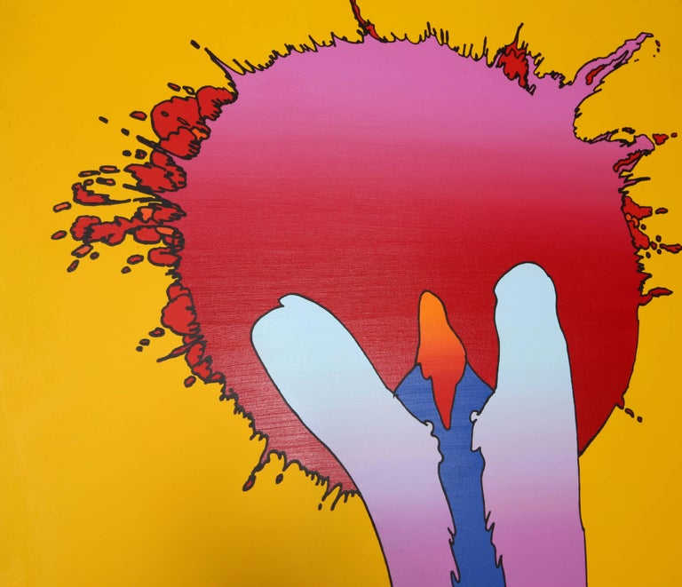 Peter Max - Worshipping the Sun, Large Painting by Peter Max For Sale ...