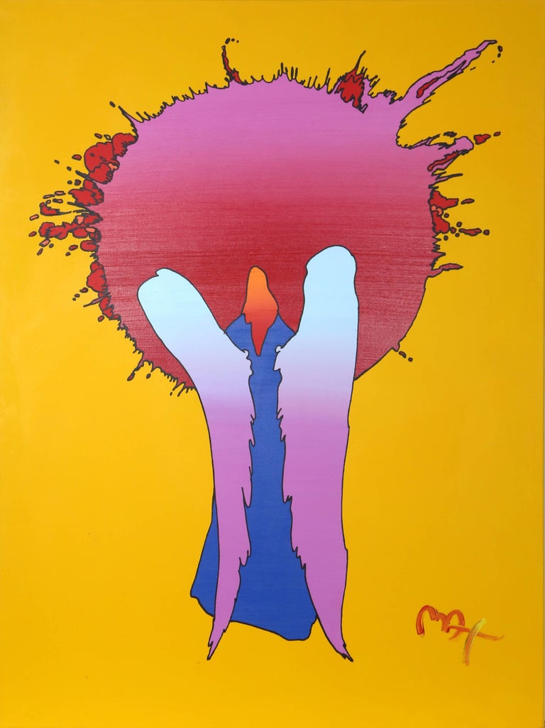 Peter Max - Worshipping the Sun, Large Painting by Peter Max For Sale ...