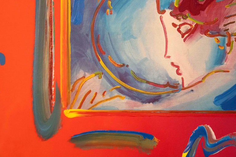 Peter Max Peace I Love the World Signed Mixed Media at 1stDibs