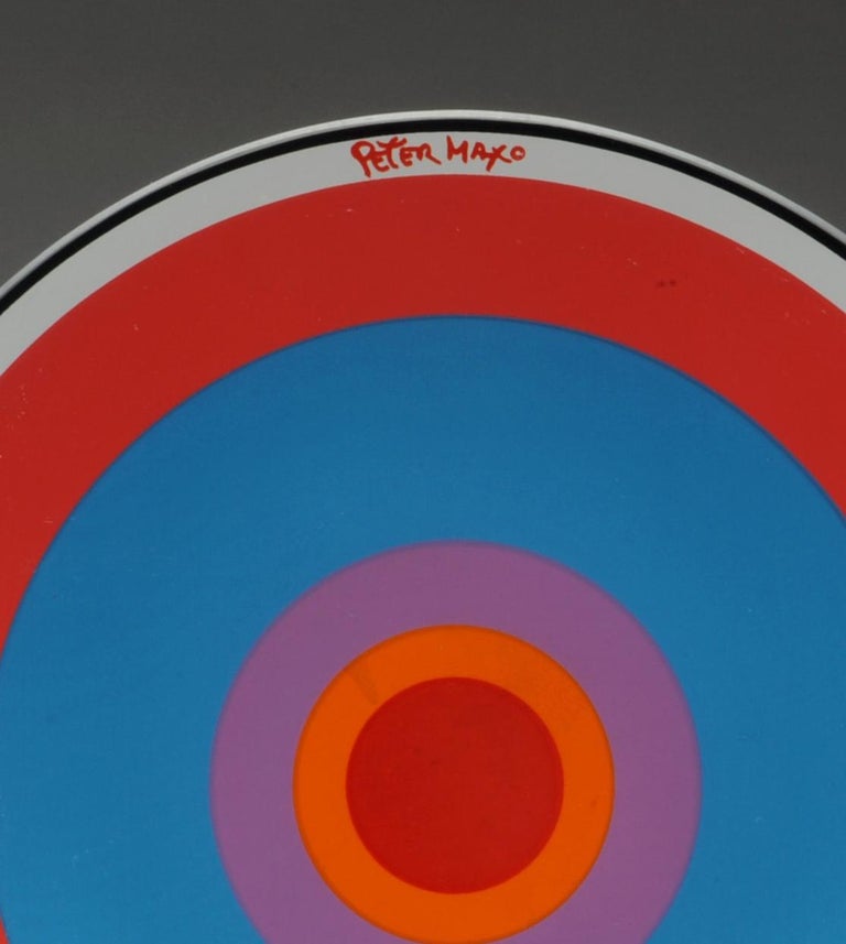Peter Max Pop Art Mod 1960s Bullseye Glass Plate at 1stDibs | peter max ...