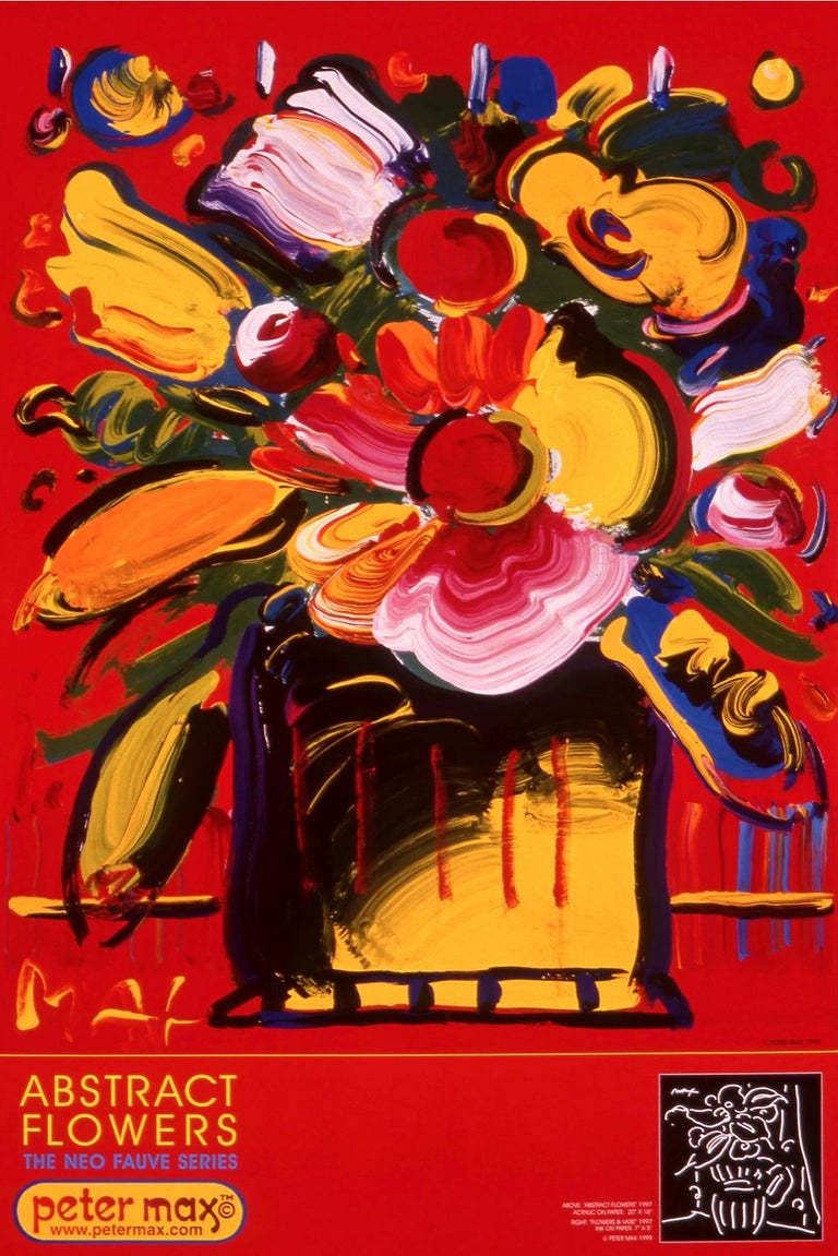 Peter Max - Abstract Flowers, Peter Max For Sale at 1stDibs