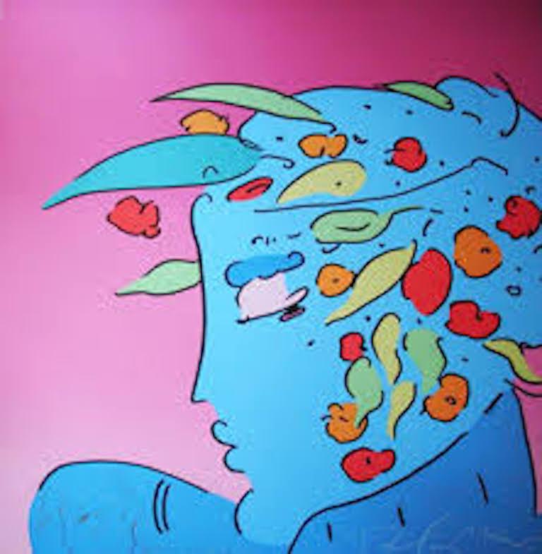 Peter Max - Blue Lady Planet - Serigraph by Peter Max For Sale at 1stDibs