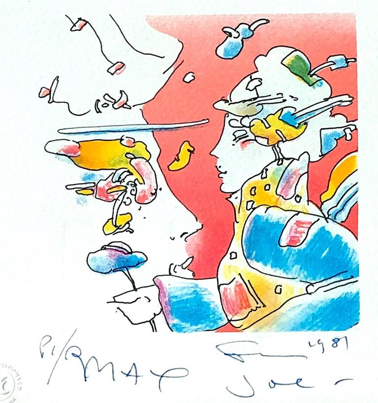 Peter Max - COSMIC HOLIDAY Hand Drawn Lithograph, Pop Art Portrait ...