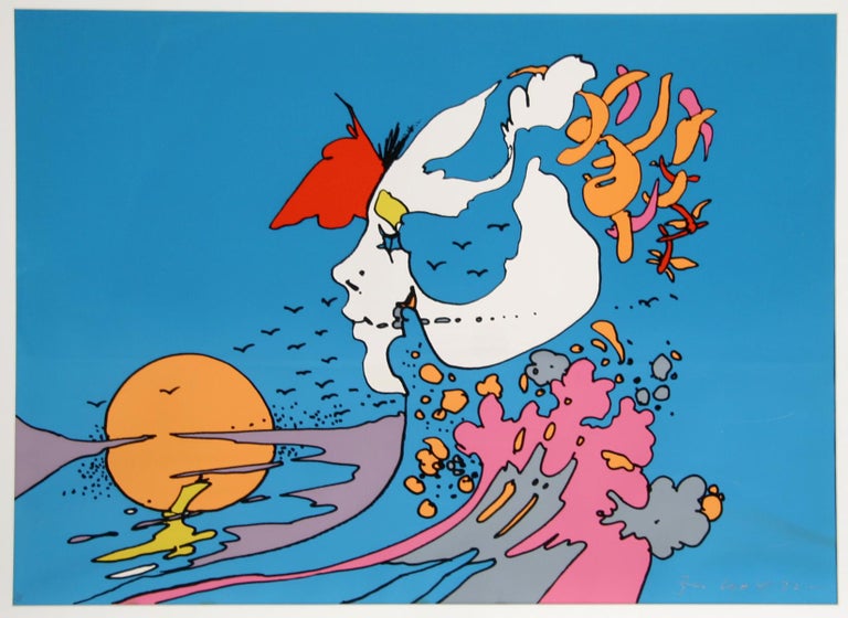 Peter Max - "Face and Sunset", 1972 Serigraph by Peter Max at 1stDibs