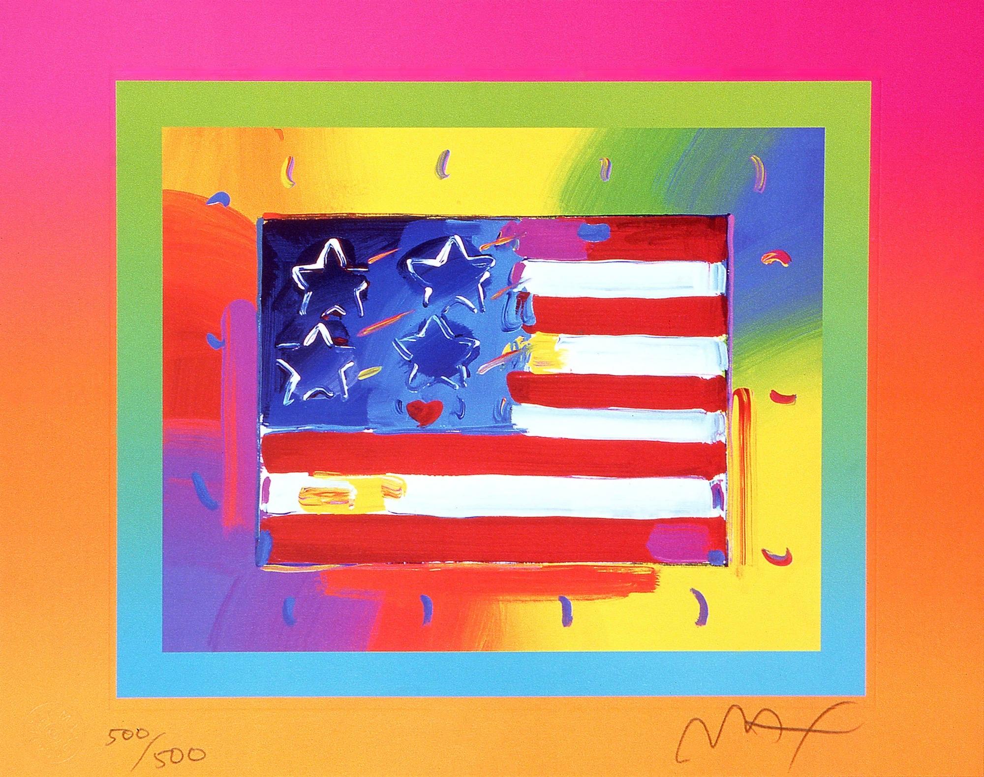 Peter Max - Flag on Blends, Peter Max For Sale at 1stDibs