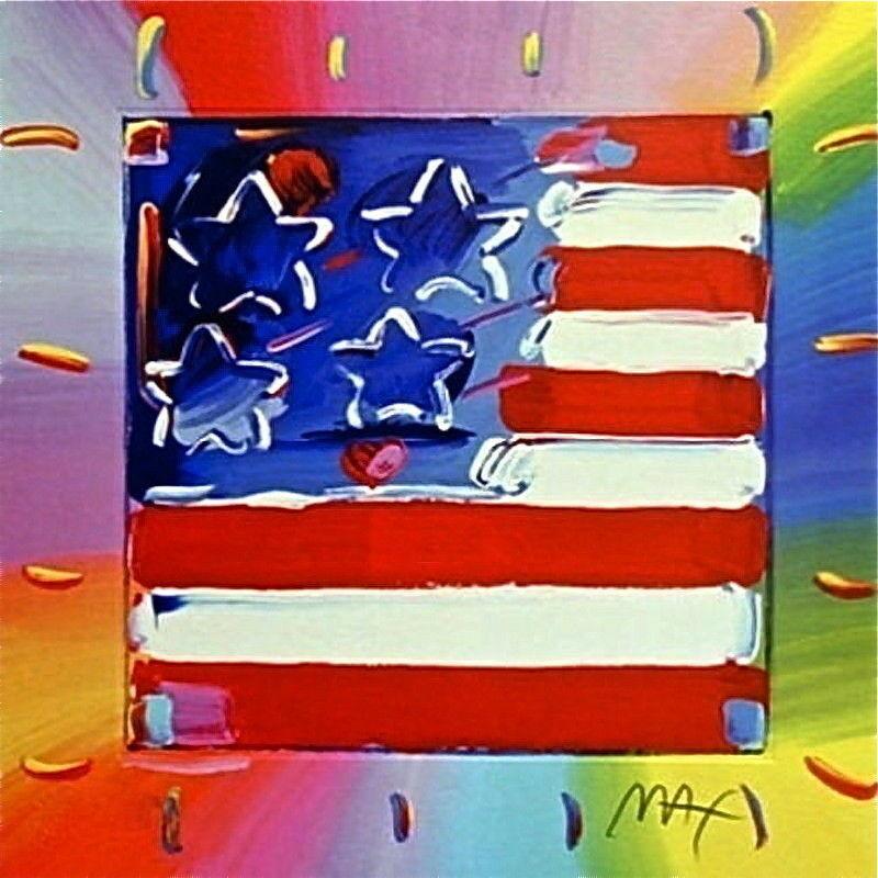Peter Max - Flag with Heart III, Peter Max For Sale at 1stDibs