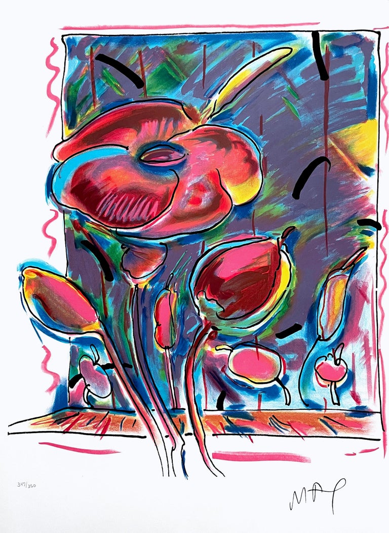 Peter Max - Garden Flowers, Peter Max For Sale at 1stDibs