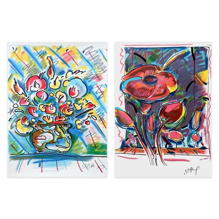 Peter Max - Garden Flowers and Vase of Flowers (Suite of Two Artworks ...