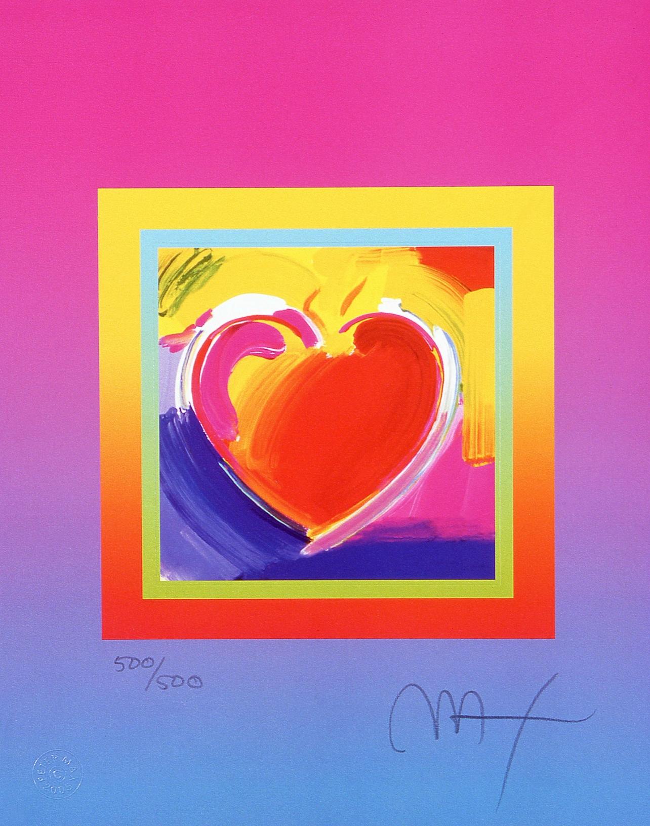 Peter Max - Heart on Blends, Peter Max For Sale at 1stDibs | peter max heart