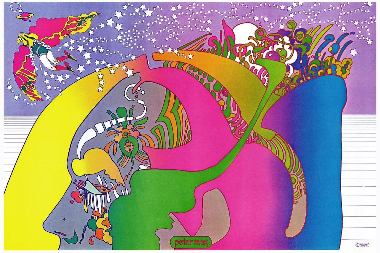 Peter Max - "Circus Performer with Bird", 1976 Lithograph by Peter Max ...