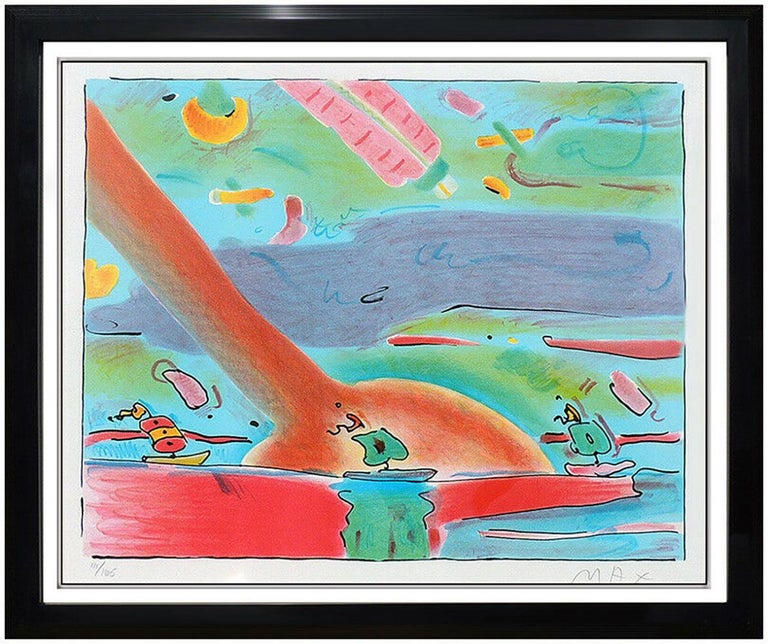Peter Max - Peter Max Original Color Lithograph Hand Signed Sailboats ...