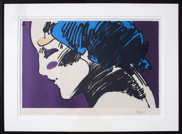 Peter Max - Profile of a Lady - Woman's Face For Sale at 1stDibs