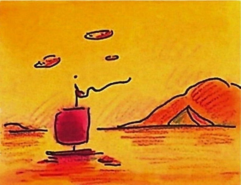 Peter Max - Sailing Boat with Pyramid, Peter Max - SIGNED For Sale at ...