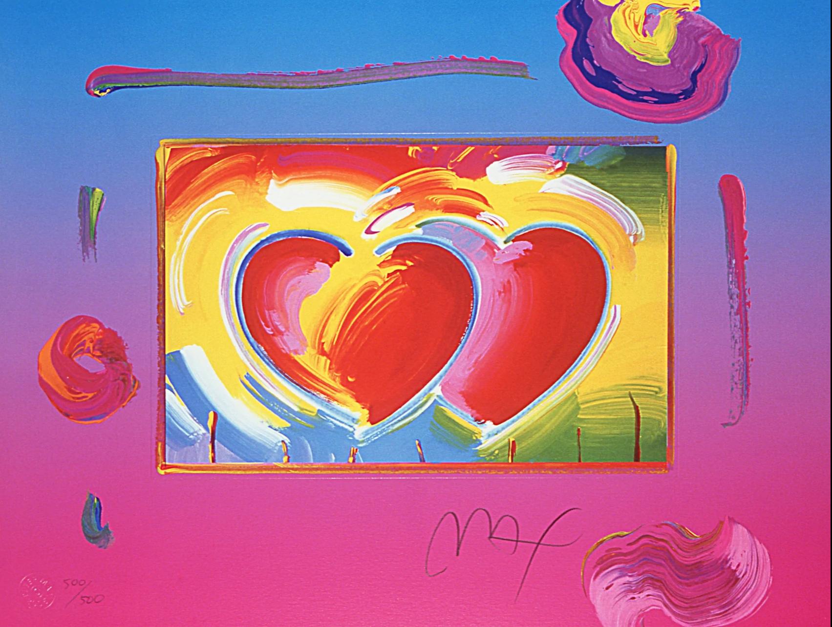 Peter Max - Two Hearts on Blends, Peter Max For Sale at 1stDibs