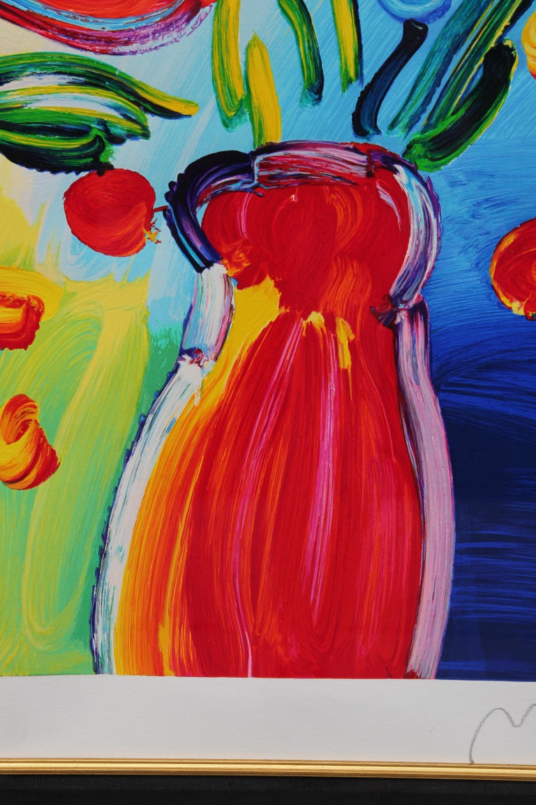Peter Max - Vase of Flowers Hand Colored Modern Abstract Lithograph at ...