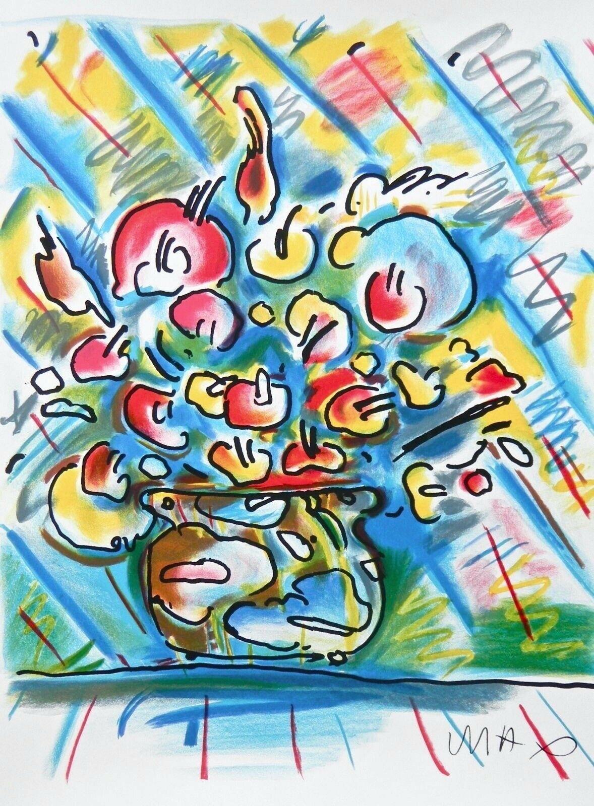 Peter Max - Vase of Flowers, Peter Max For Sale at 1stDibs
