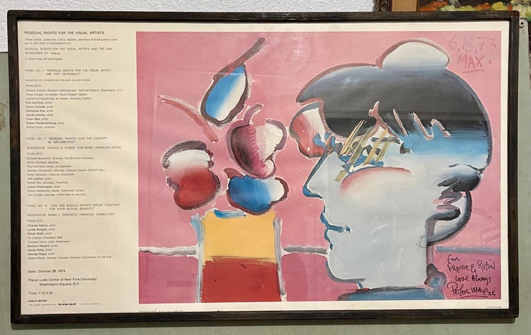 Peter Max - Vintage 1970''s Poster Artists Rights Pop Art Hand Signed ...