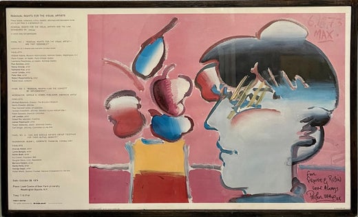 Mid-Century Modern Framed Peter Max Pencil Signed Lithograph "If" 111/ ...