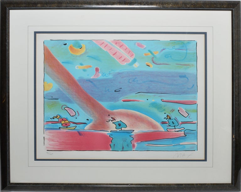 Peter Max - Vintage Pop Art Original Peter Max Lithograph "Sailboats ...