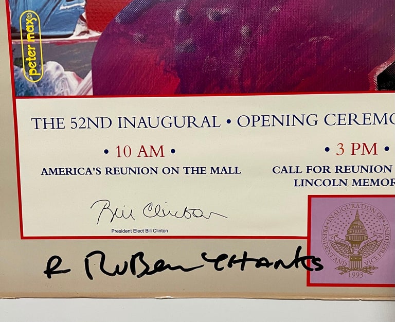 Peter Max - Vintage Poster President Bill Clinton Pop Art Hand Signed ...