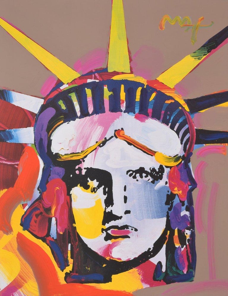 Peter Max Statue of Liberty Mixed-Media at 1stDibs
