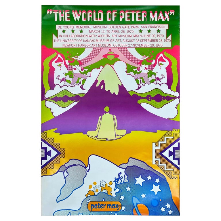 Peter Max “The World of Peter Max” Museum Exhibition Serigraph Poster ...