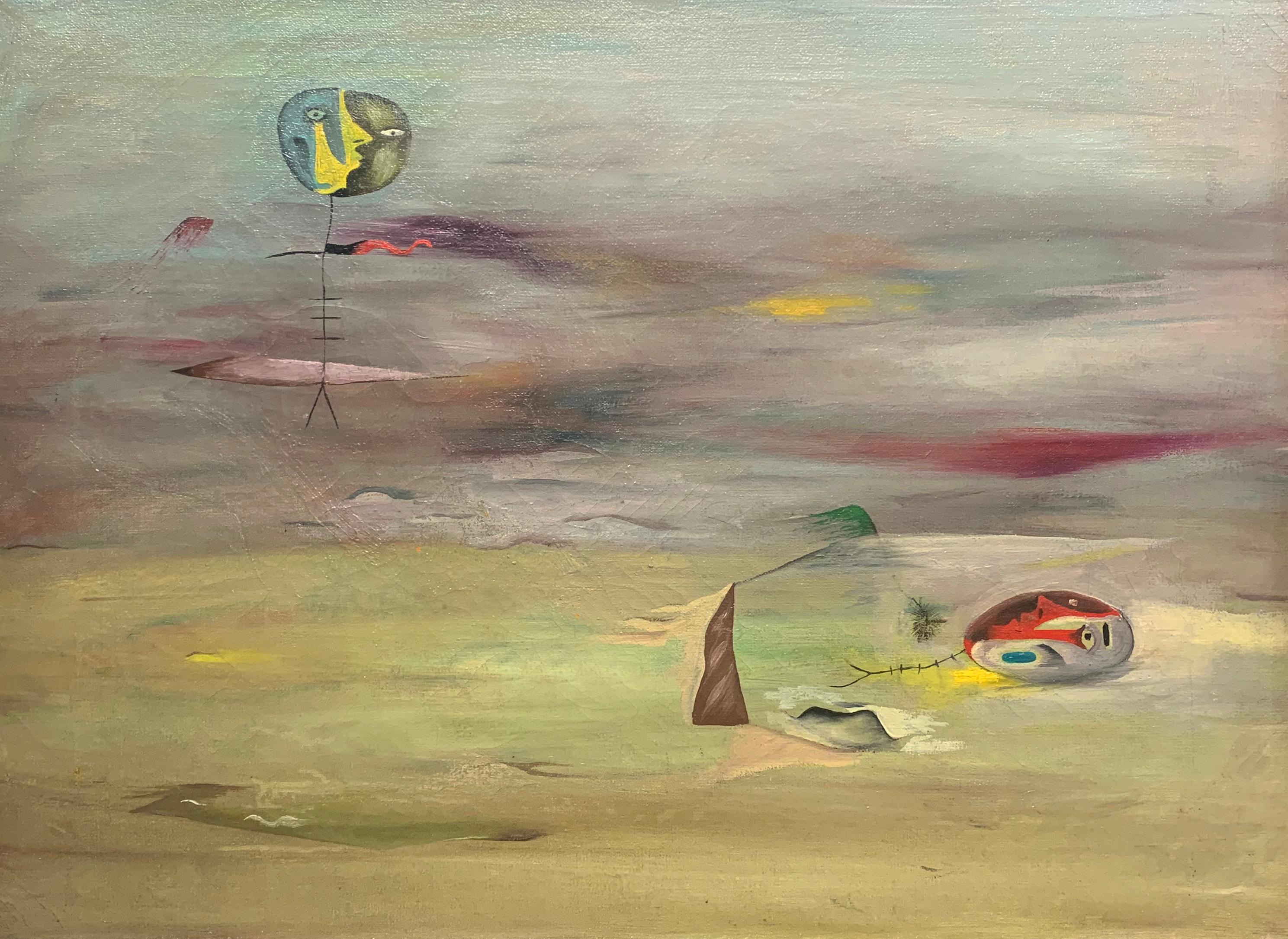 Jill Russell - Modernist Surreal Landscape with Full Moon by Jill ...