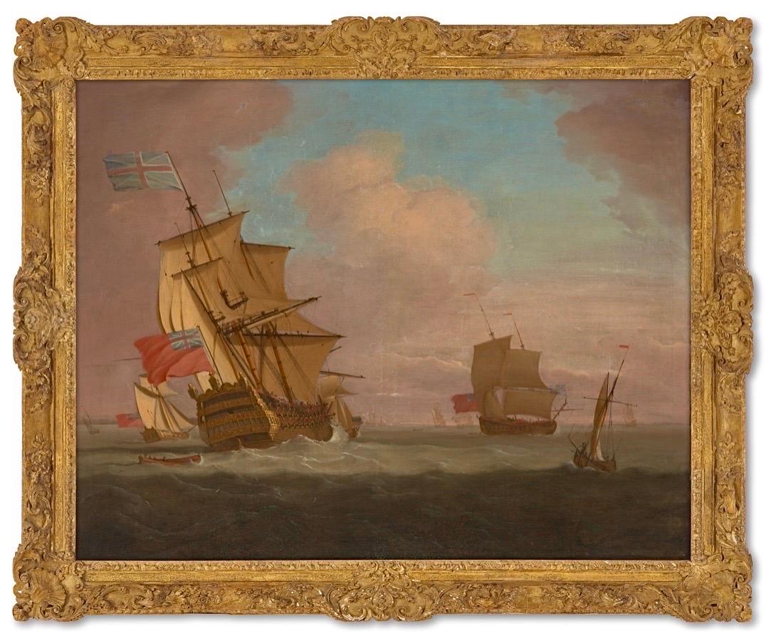 Johann c. van der Hagen - A British Man O’War in distress on a rocky ...