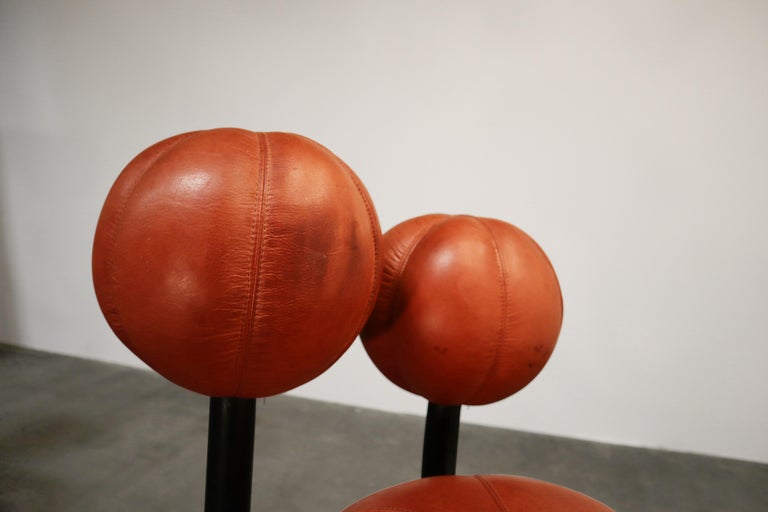 Peter Opsvik Scandinavian Leather Garden / Globe Bar Stools for Stokke ...