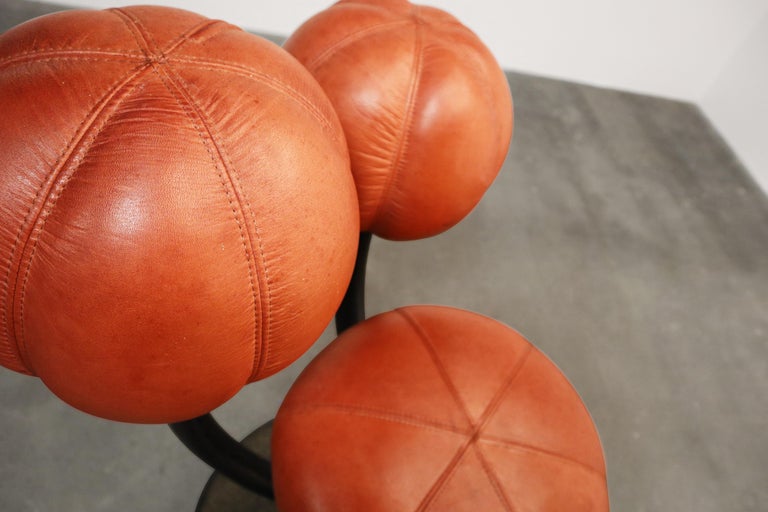 Peter Opsvik Scandinavian Leather Garden / Globe Bar Stools for Stokke ...