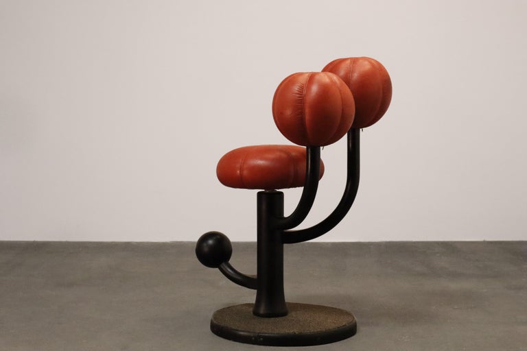 Peter Opsvik Scandinavian Leather Garden / Globe Bar Stools for Stokke ...