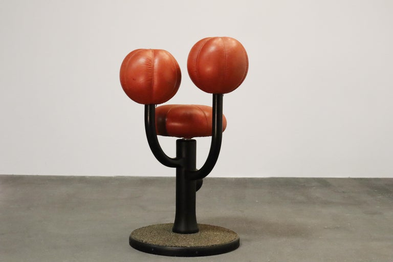 Peter Opsvik Scandinavian Leather Garden / Globe Bar Stools for Stokke ...