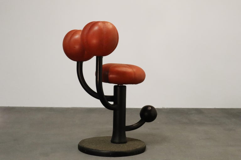 Peter Opsvik Scandinavian Leather Garden / Globe Bar Stools for Stokke ...