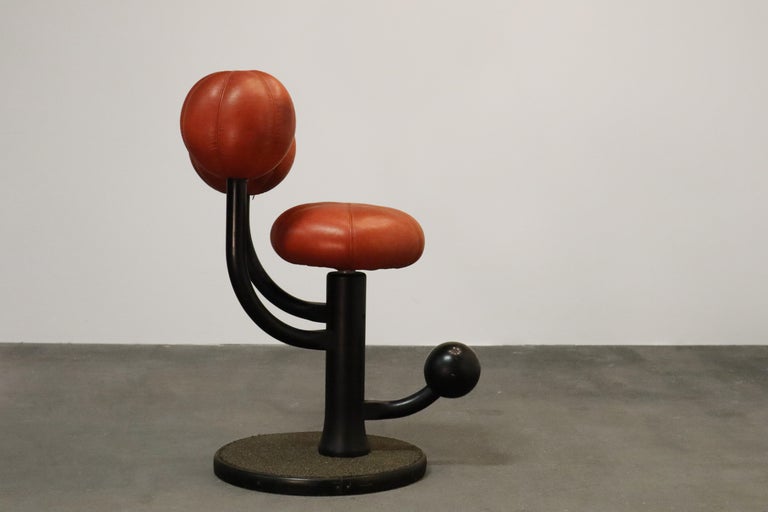 Peter Opsvik Scandinavian Leather Garden / Globe Bar Stools for Stokke ...