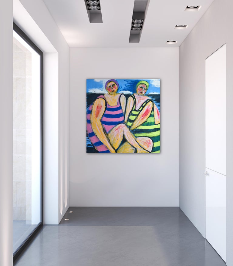 Peter Otfinoski - 'Big Bathers' Figurative Female Bathers Painting For ...