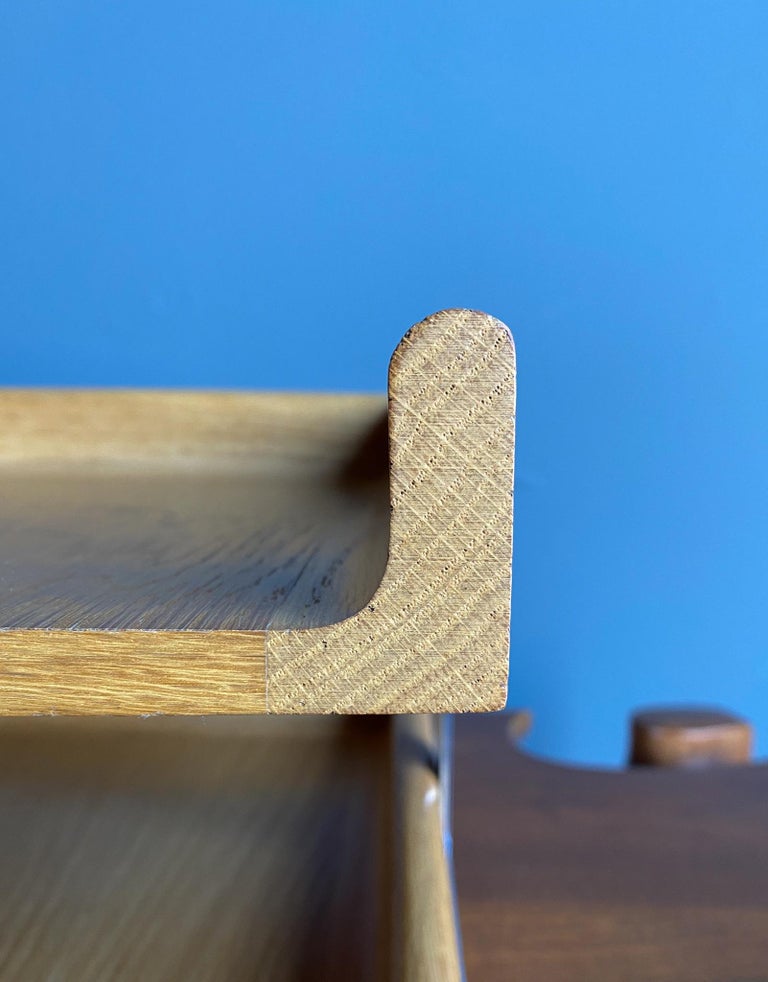 Peter Pepper Oak and Chrome Letter Tray, circa 1970 For Sale at 1stDibs