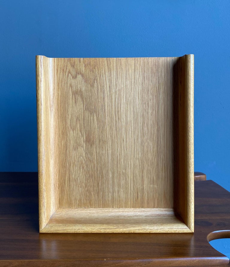 Peter Pepper Oak and Chrome Letter Tray, circa 1970 For Sale at 1stDibs