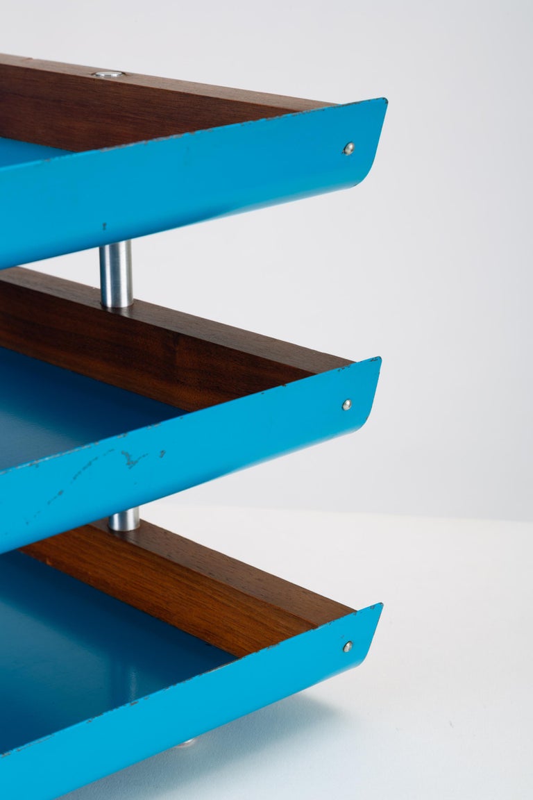 Peter Pepper Products Three-Tiered Paper Tray in Original Blue Enamel ...