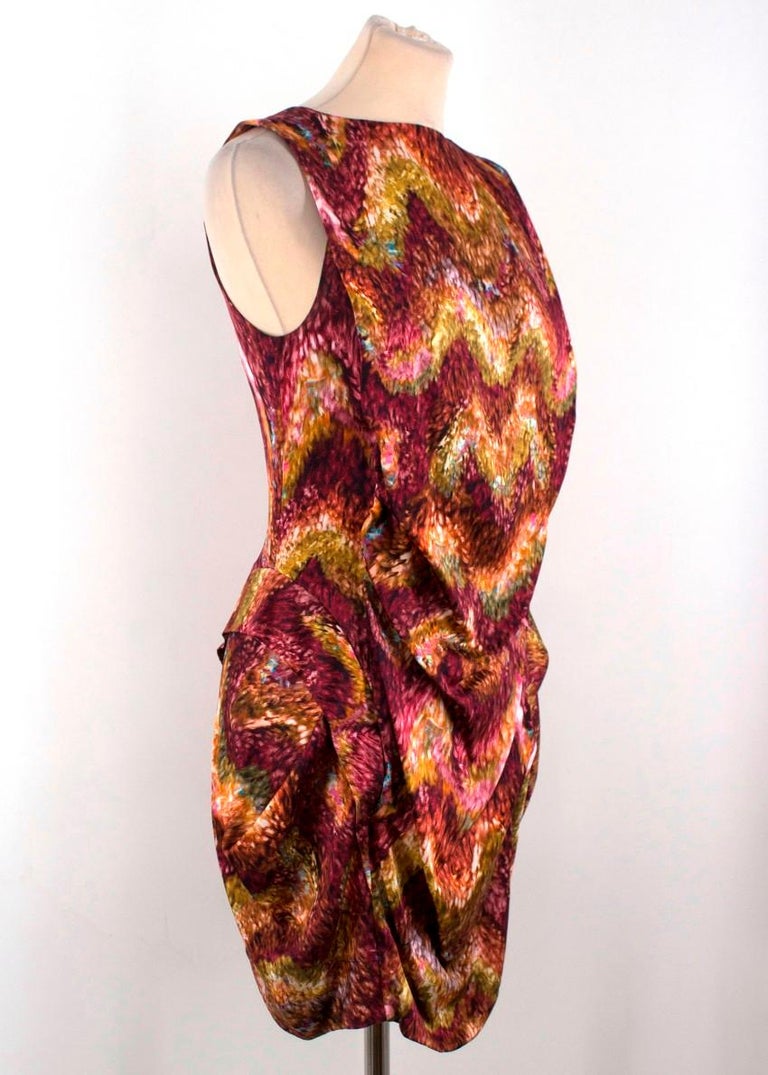 Peter Pilotto Pink Abstract Print Dress - Size US 4 For Sale at 1stDibs