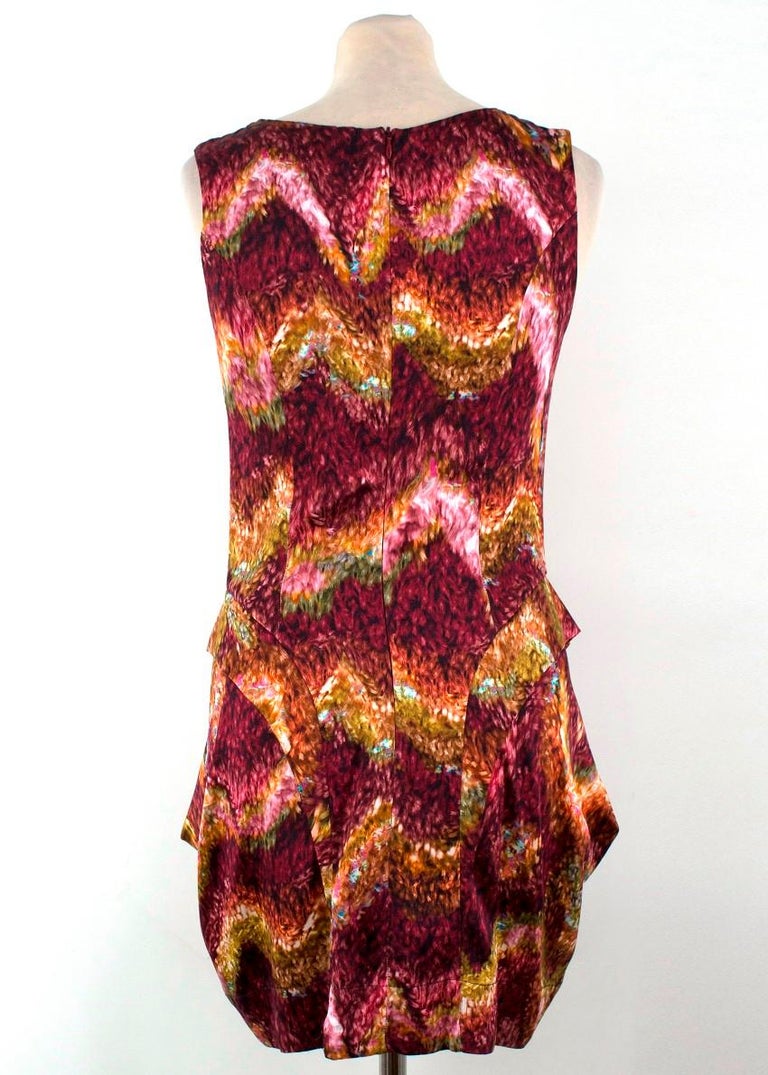 Peter Pilotto Pink Abstract Print Dress - Size US 4 For Sale at 1stDibs