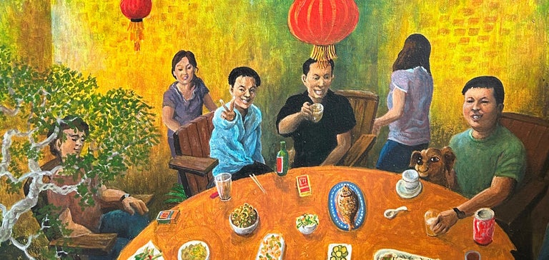 Peter Rodulfo - Surrealist Birthday Party Canvas Painting Schenzen ...