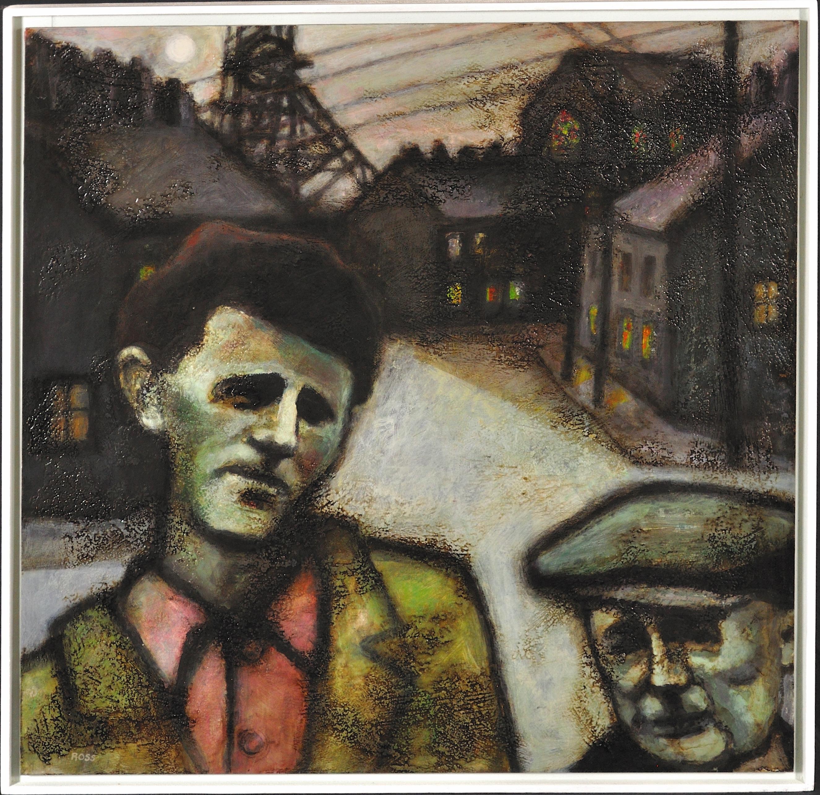Nicholas Turner - Passing Figure with Chimneys For Sale at 1stDibs