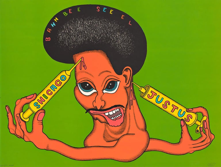 Peter Saul - Signed Peter Saul print 1971 (Peter Saul Shicago Justus ...