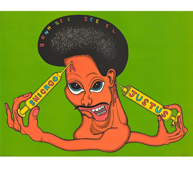 Peter Saul - Signed Peter Saul print 1971 (Peter Saul Shicago Justus ...